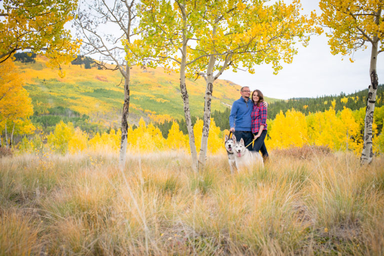 Engagement at Kenosha Pass Colorado with Fall Colors