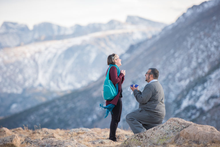 Proposal at Forest Canyon Overlook in RMNP on Trail Ridge Rd