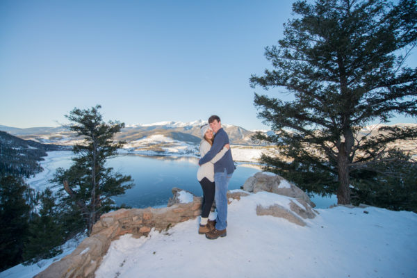 Proposal at Sapphire Point Overlook at Sunrise in December