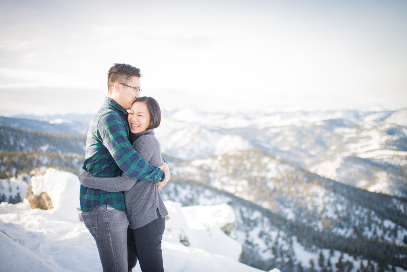 Proposal at Lost Gulch Overlook in the Colorado Winter