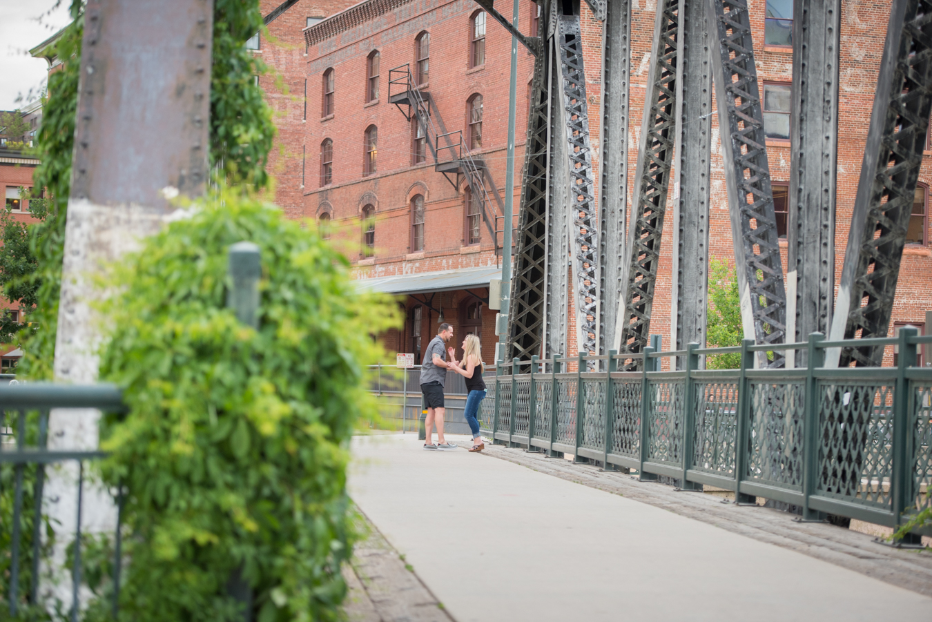 Proposal at Wynkoop Bridge Downtown Denver Colorado
