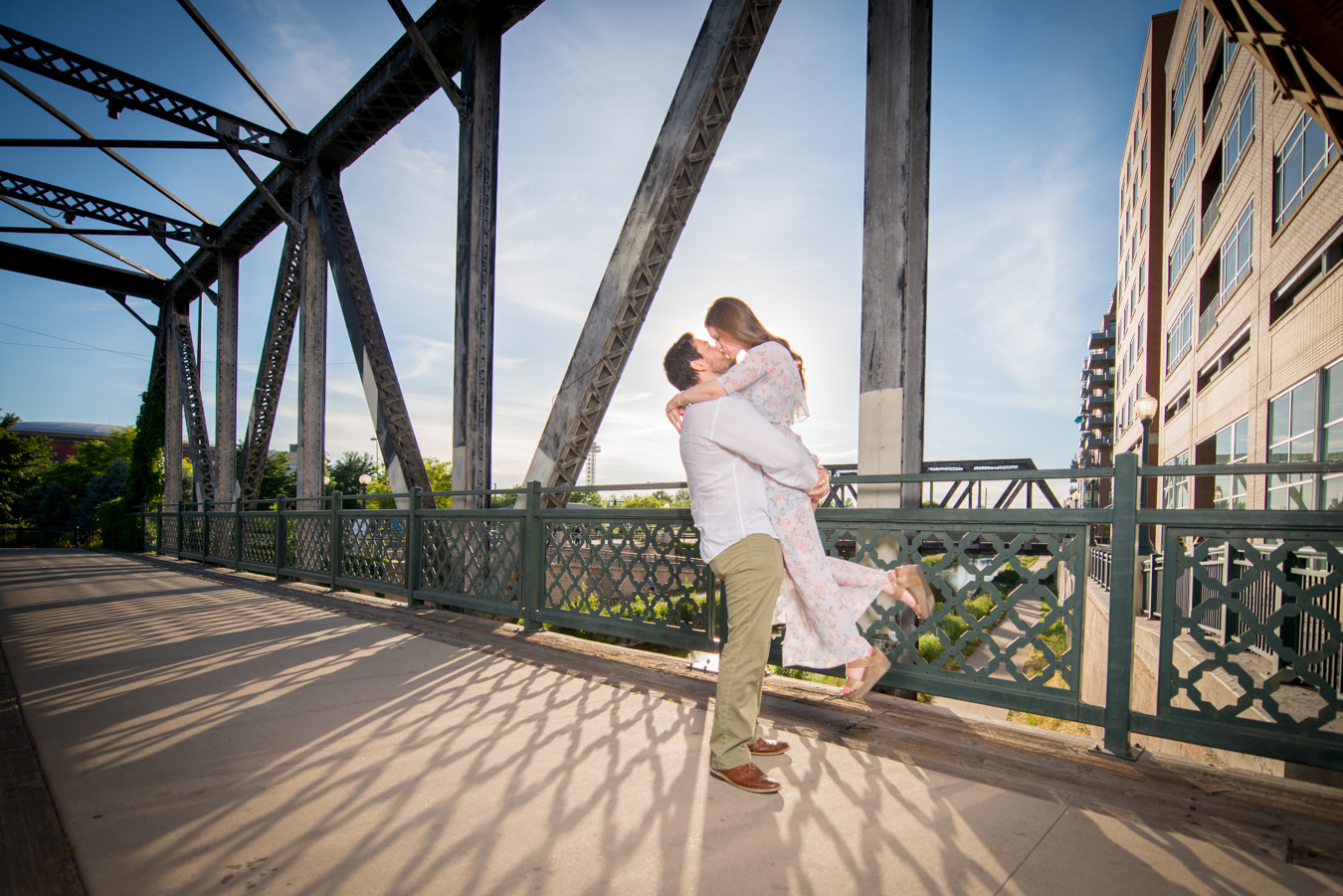 Engagement at Wynkoop Bridge Downtown Denver
