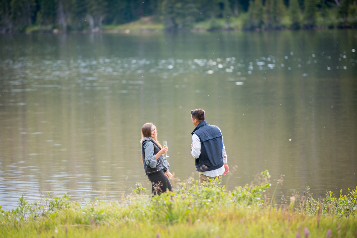 Proposal at Long Lake in the Mountains Near Brainard lake