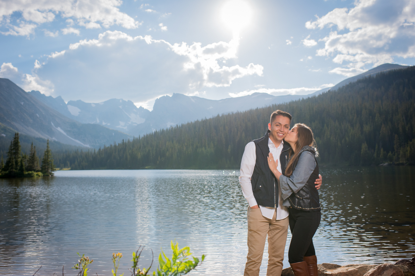 Proposal at Long Lake in the Mountains Near Brainard lake