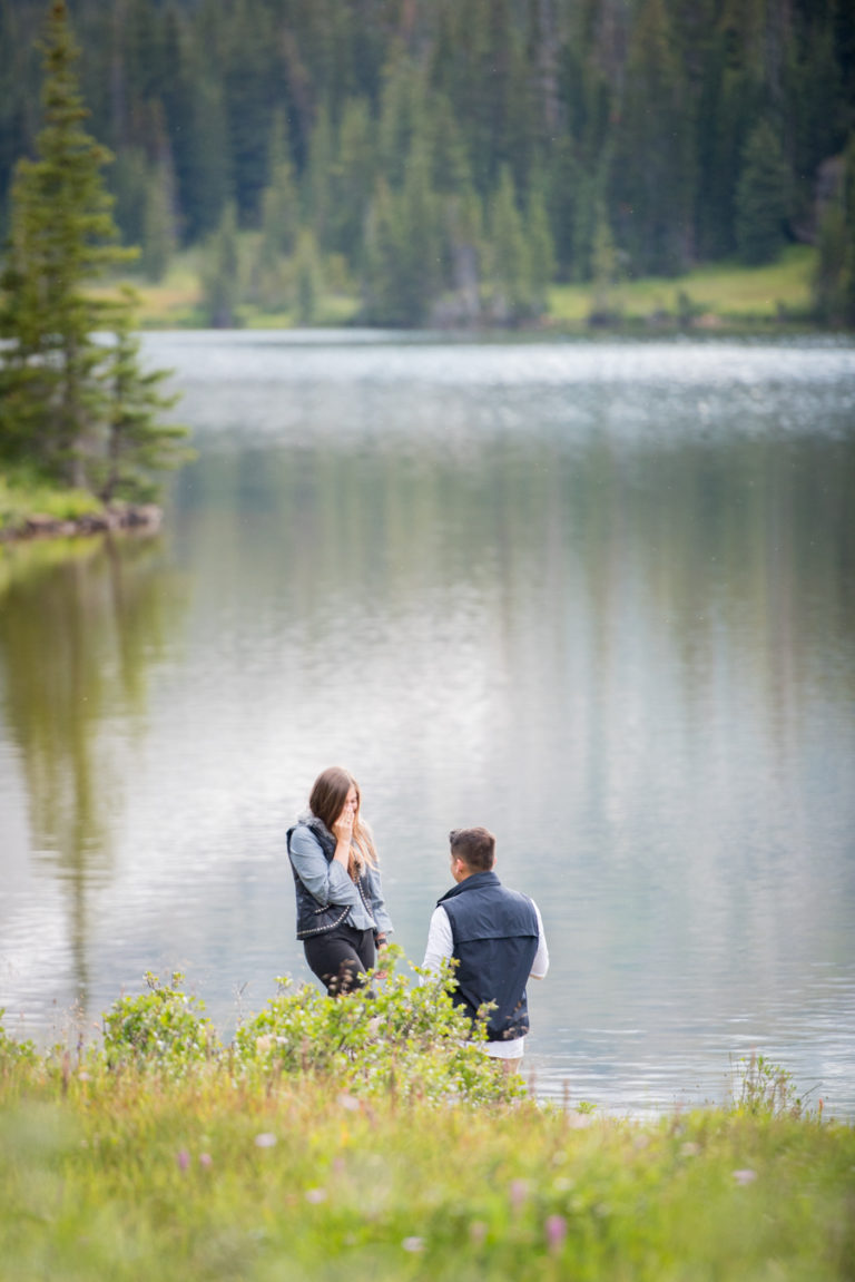 Proposal at Long Lake in the Mountains Near Brainard lake