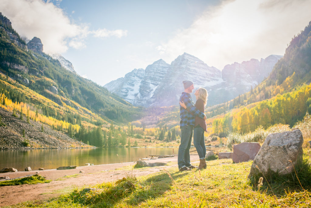 Engagement Photography at the Maroon Bells with Fall Colors