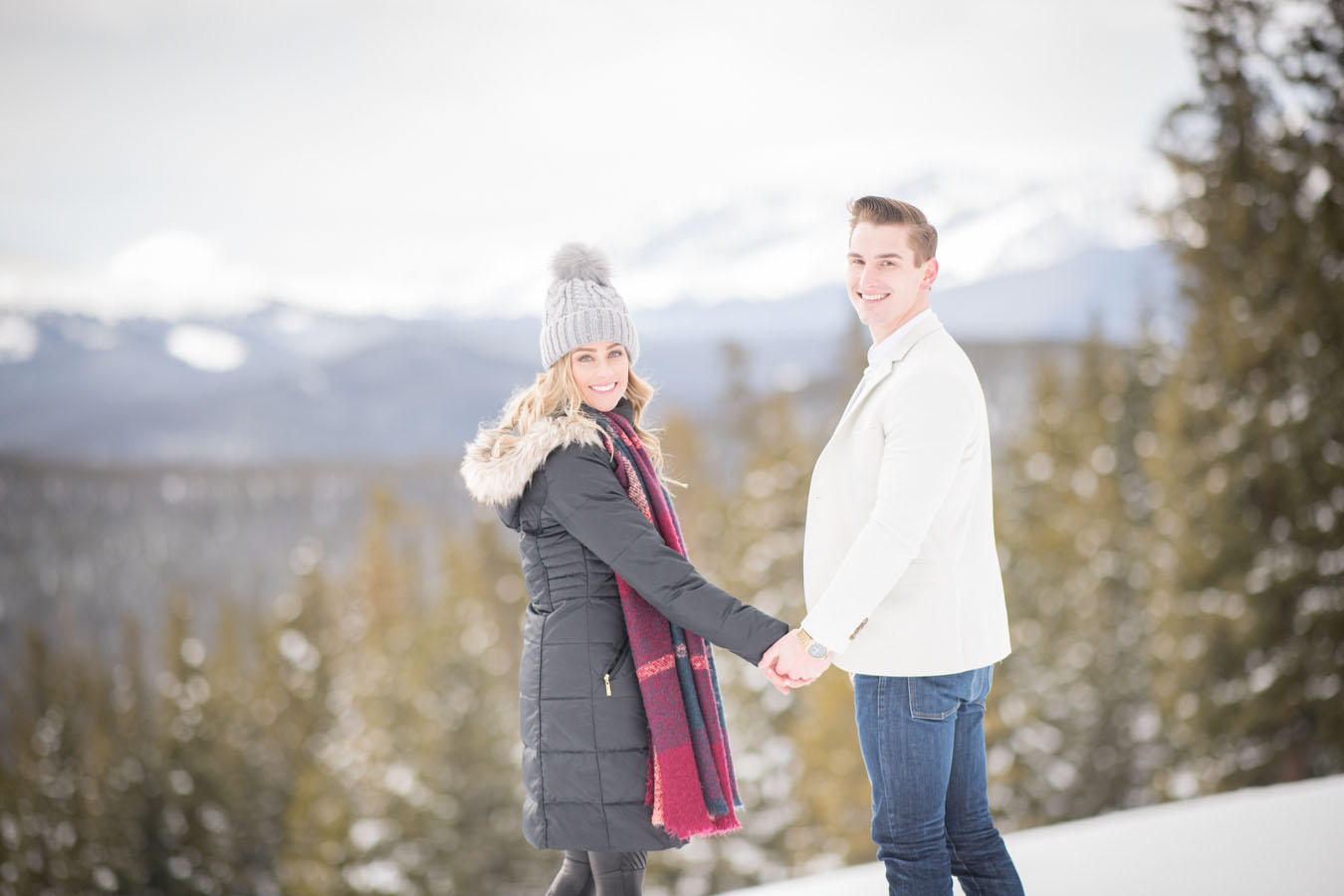 Keystone Proposal Alpenglow Stube Holding Hands | Colorado Wedding ...