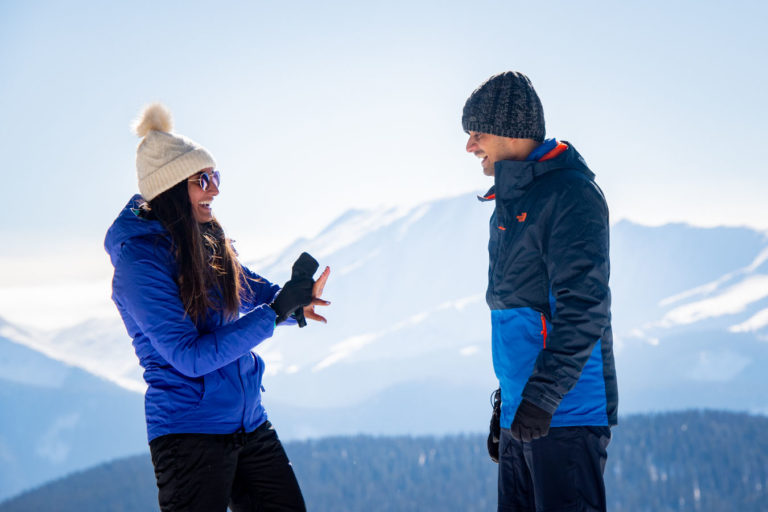 Proposal near the Alpenglow Stube in Keystone
