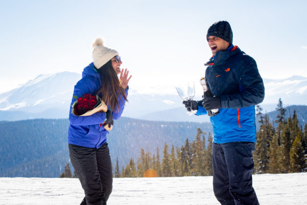 Proposal near the Alpenglow Stube in Keystone
