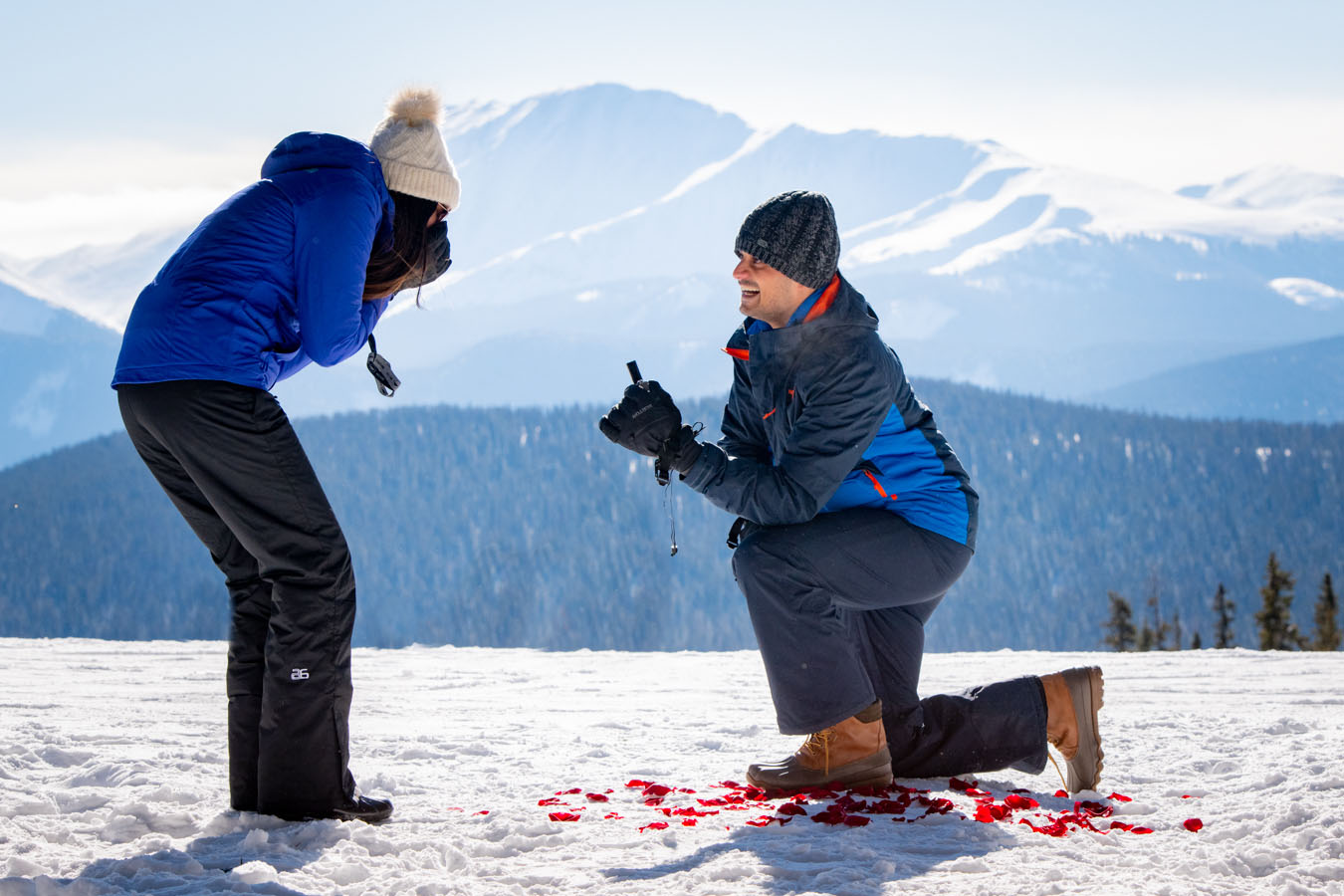 Proposal near the Alpenglow Stube in Keystone