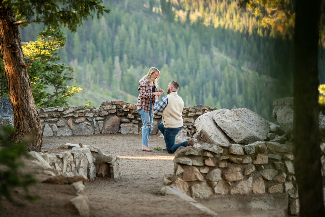 Sapphire Point Overlook Proposal with a Hidden Photographer