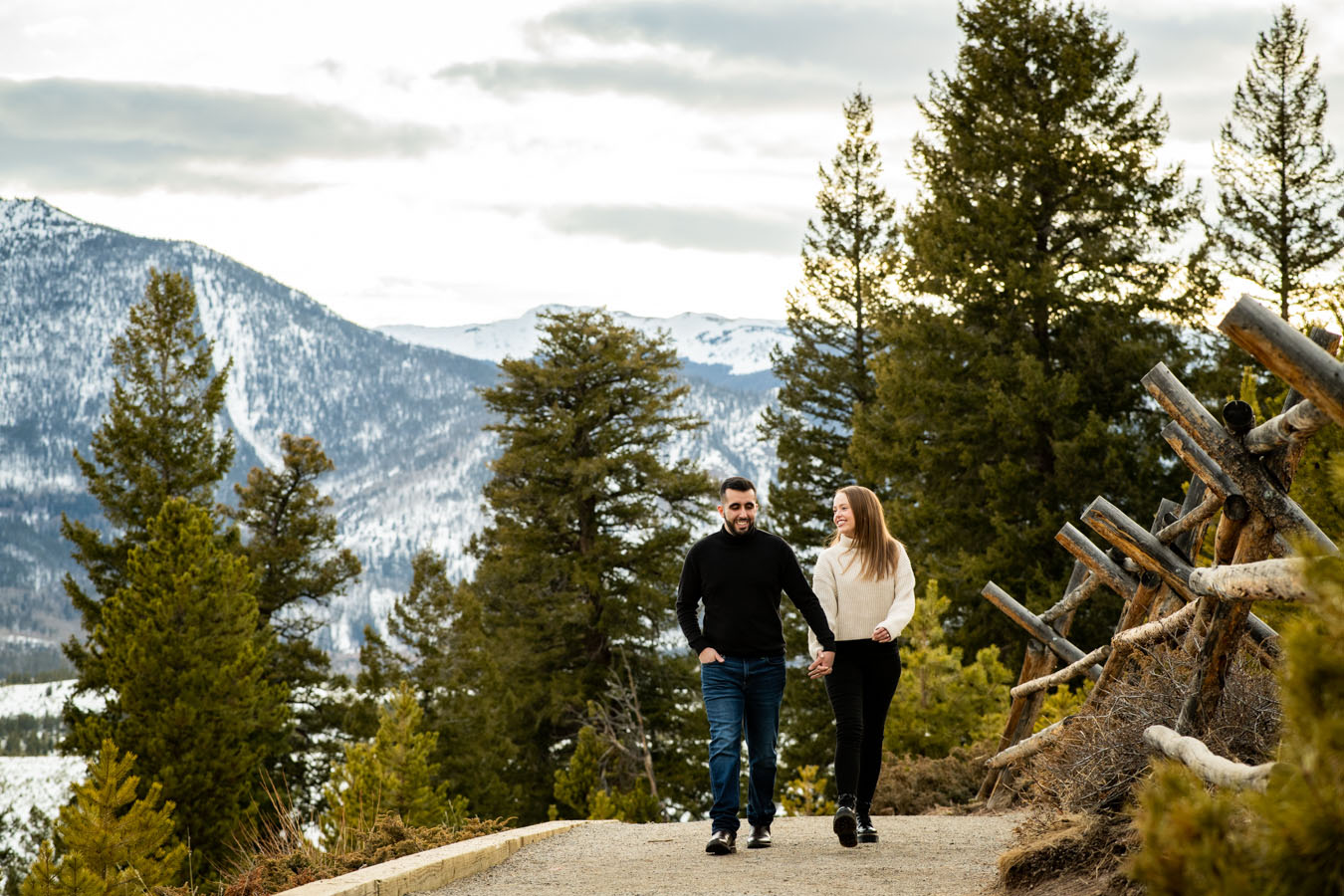Sapphire Point Spring Proposal Walking the Trail | Colorado Wedding ...